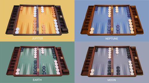 Coppia di intarsi Backgammon Galaxy Style + pedine per tavola FM Gammo